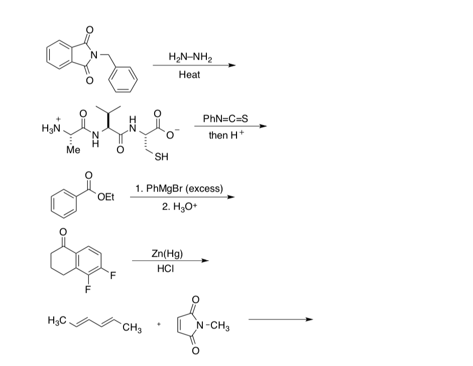 Solved HAN-NH2 Heat HEN, TIHO PhN=C=S then H+ T o Me o la o | Chegg.com