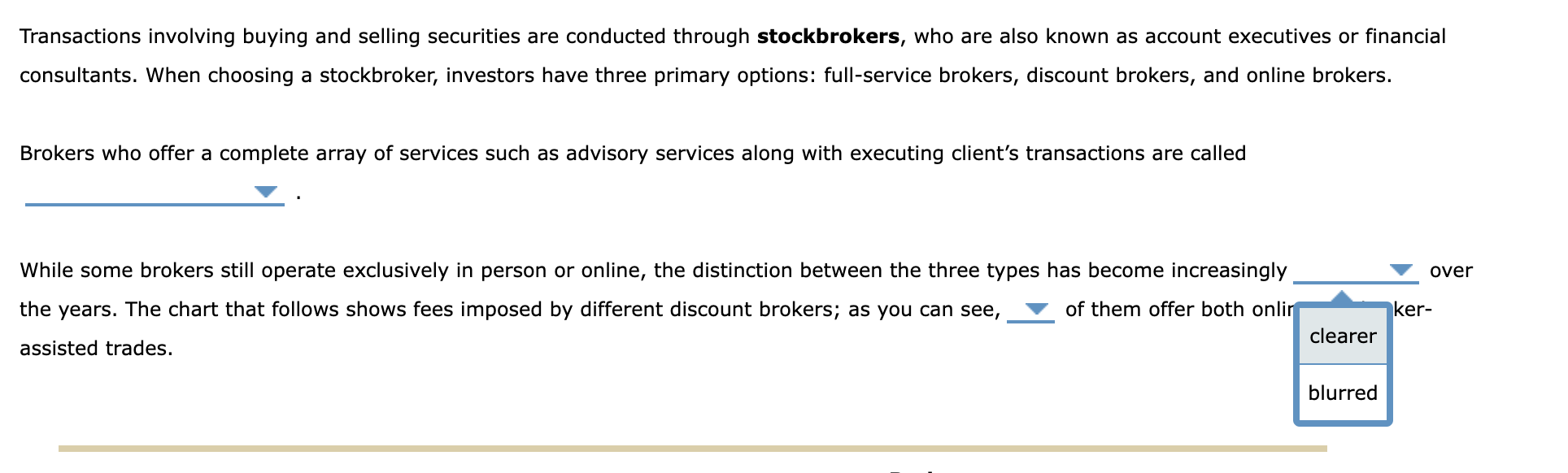 Solved Brokers who offer a complete array of | Chegg.com