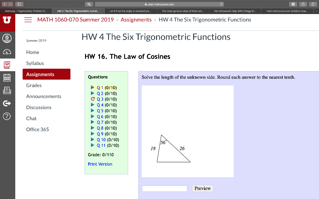 Solved utah.instructure.com The most general value of theta | Chegg.com