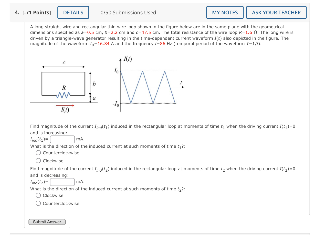 Solved 4. [−/1 Points ] 0/50 Submissions Used A long | Chegg.com
