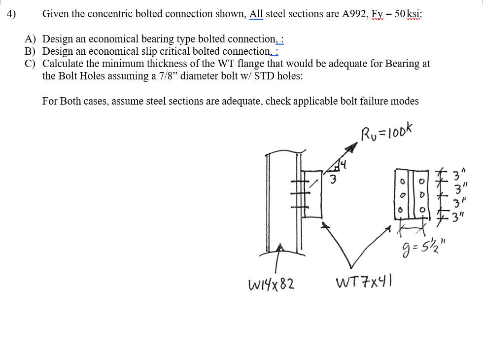 4) Given the concentric bolted connection shown, All | Chegg.com