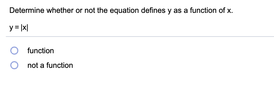Solved Determine whether or not the equation defines y as a | Chegg.com