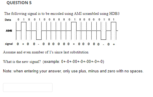 Solved QUESTION 5 The following signal is to be encoded | Chegg.com