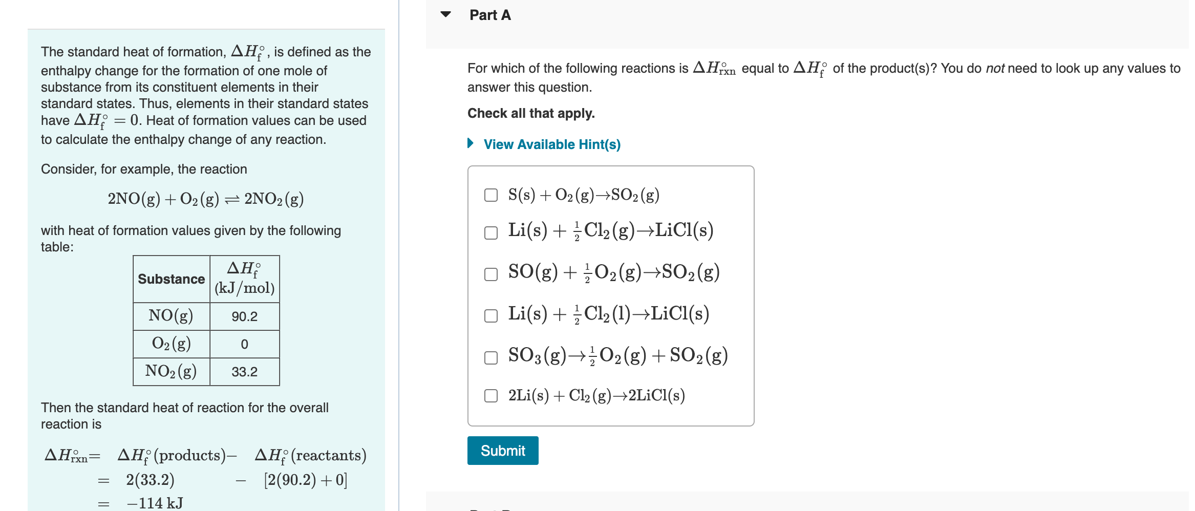Solved For which of the following reactions is ΔH∘rxn equal | Chegg.com