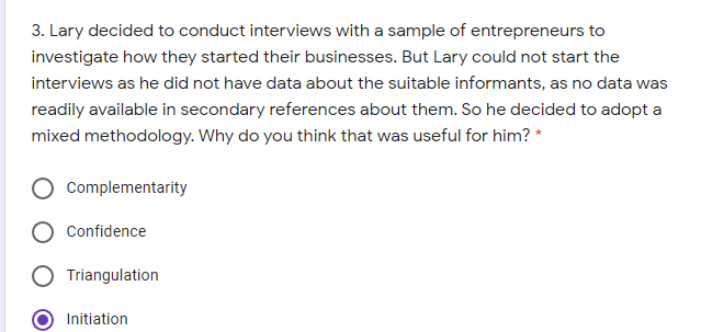 Solved 3. Lary decided to conduct interviews with a sample | Chegg.com