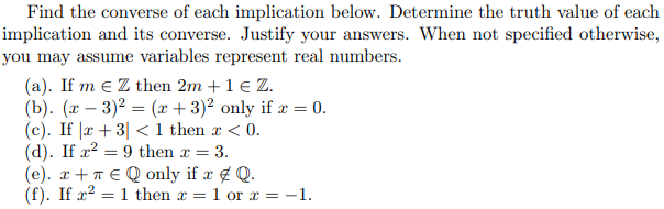 Solved Find the converse of each implication below. | Chegg.com
