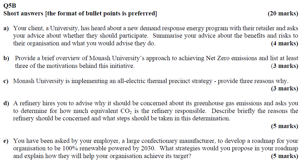 Solved Q5B Short answers [the format of bullet points is | Chegg.com