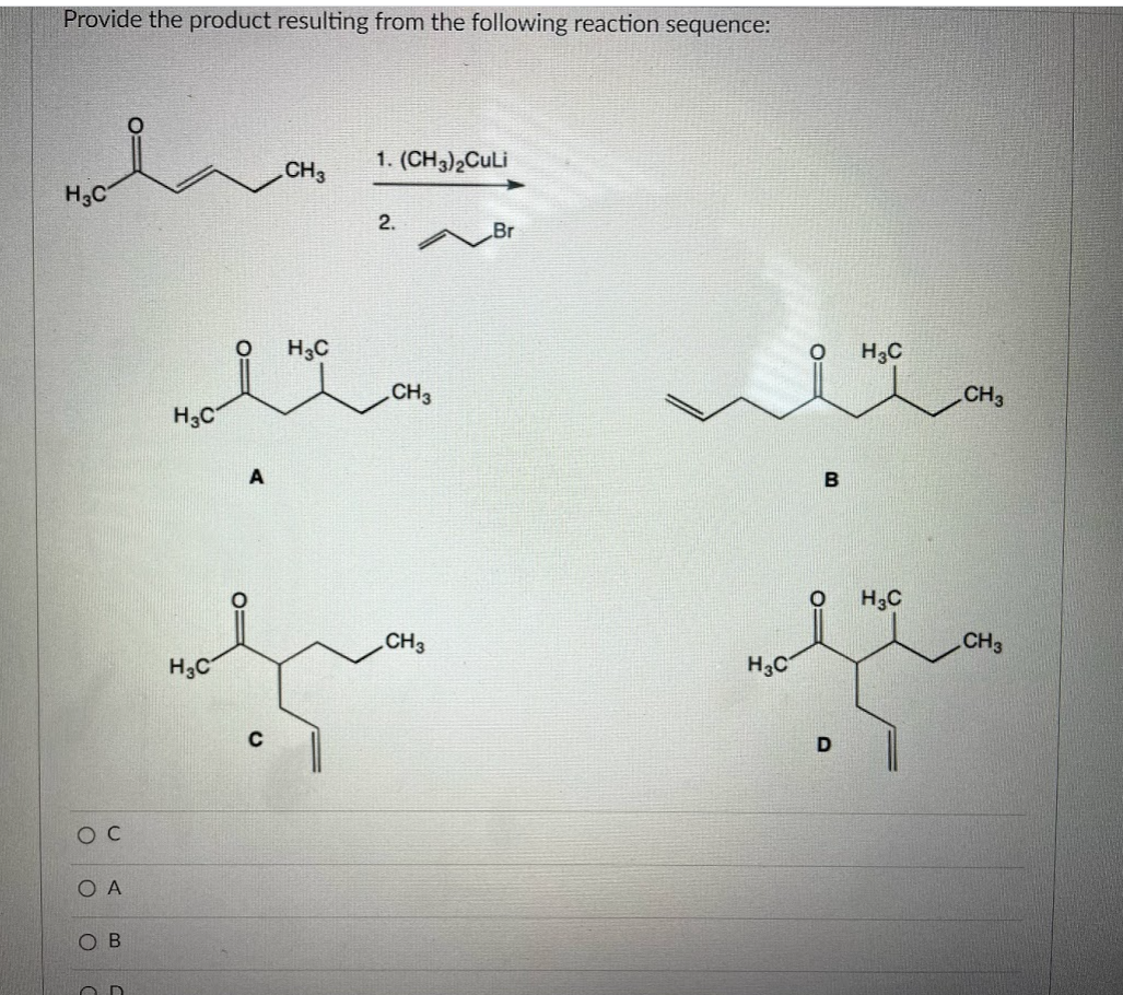 Solved Provide the product resulting from the following | Chegg.com