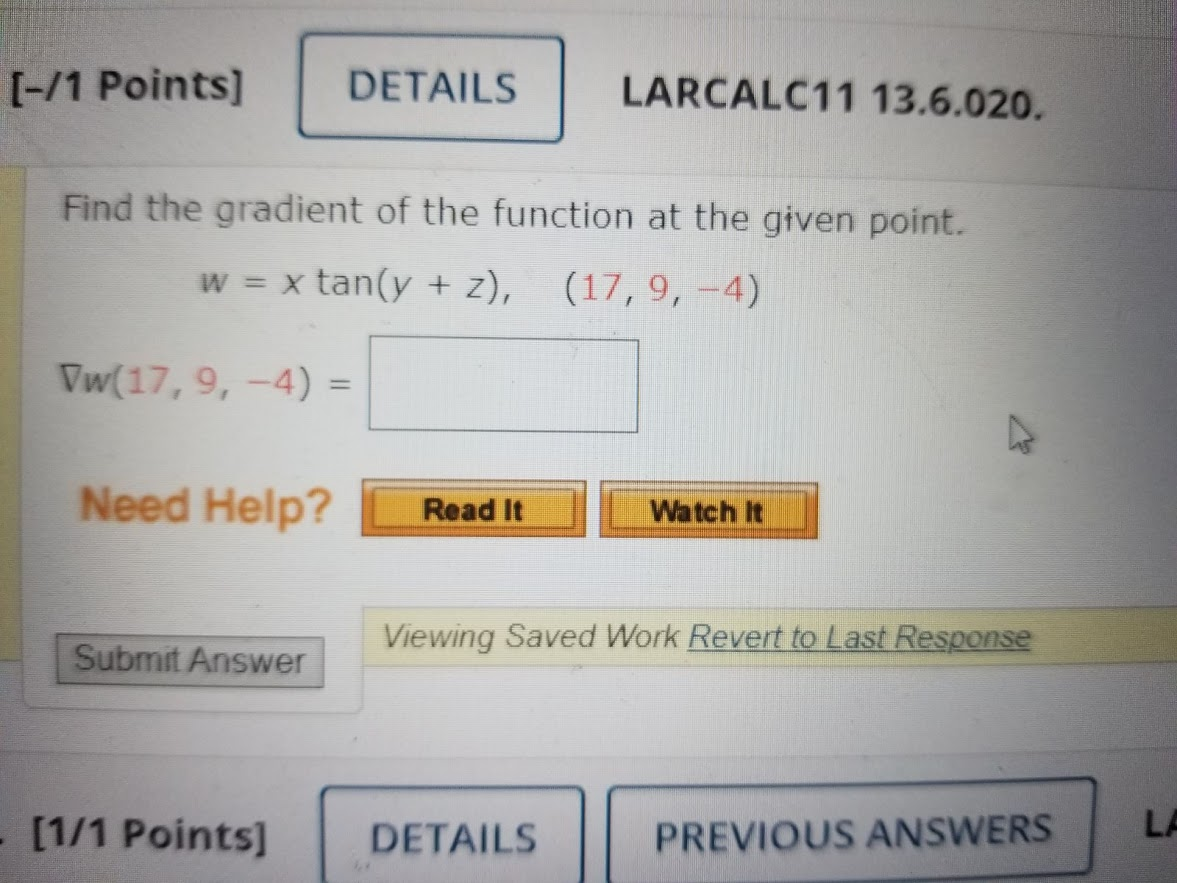 Solved Find the gradient of the function at the given | Chegg.com