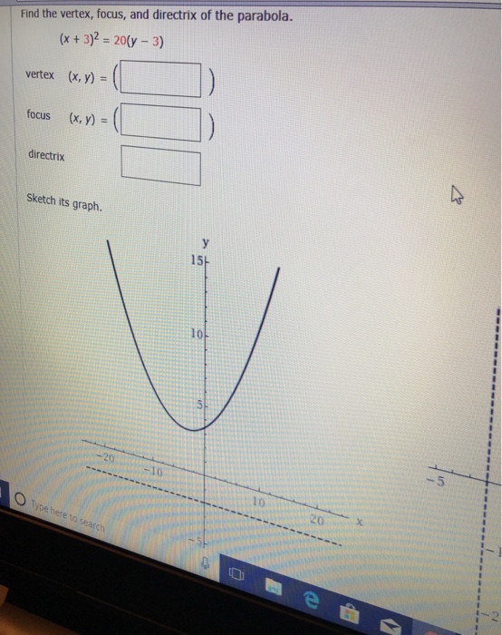 Solved Find the vertex, focus, and directrix of the | Chegg.com