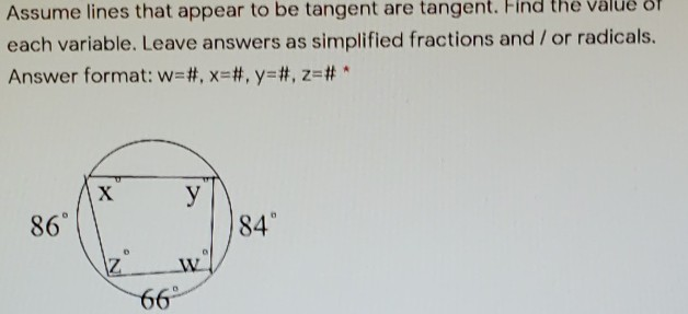 Solved Assume lines that appear to be tangent are tangent. | Chegg.com