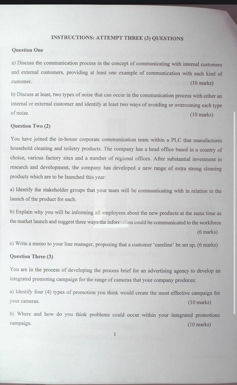 Solved INSTRUCTIONS: ATTEMPT THREE (3) QUESTIONS Question | Chegg.com