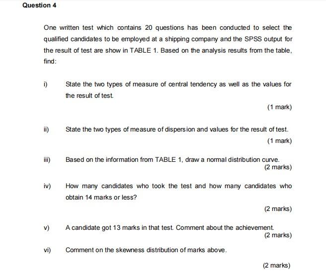 Solved Question 4 One written test which contains 20 | Chegg.com