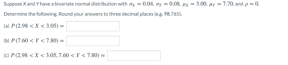 Solved Suppose X And Y Have A Bivariate Normal Distribution