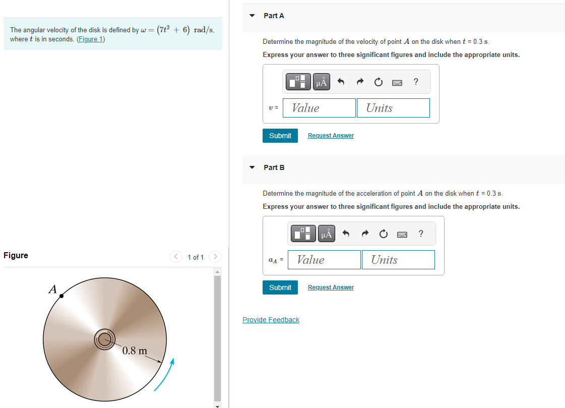 Solved The angular velocity of the disk is defined by | Chegg.com