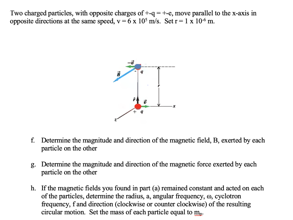 Solved Two charged particles, with opposite charges of | Chegg.com