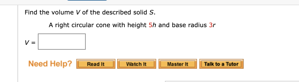Solved Find the volume V of the described solid S. A right | Chegg.com