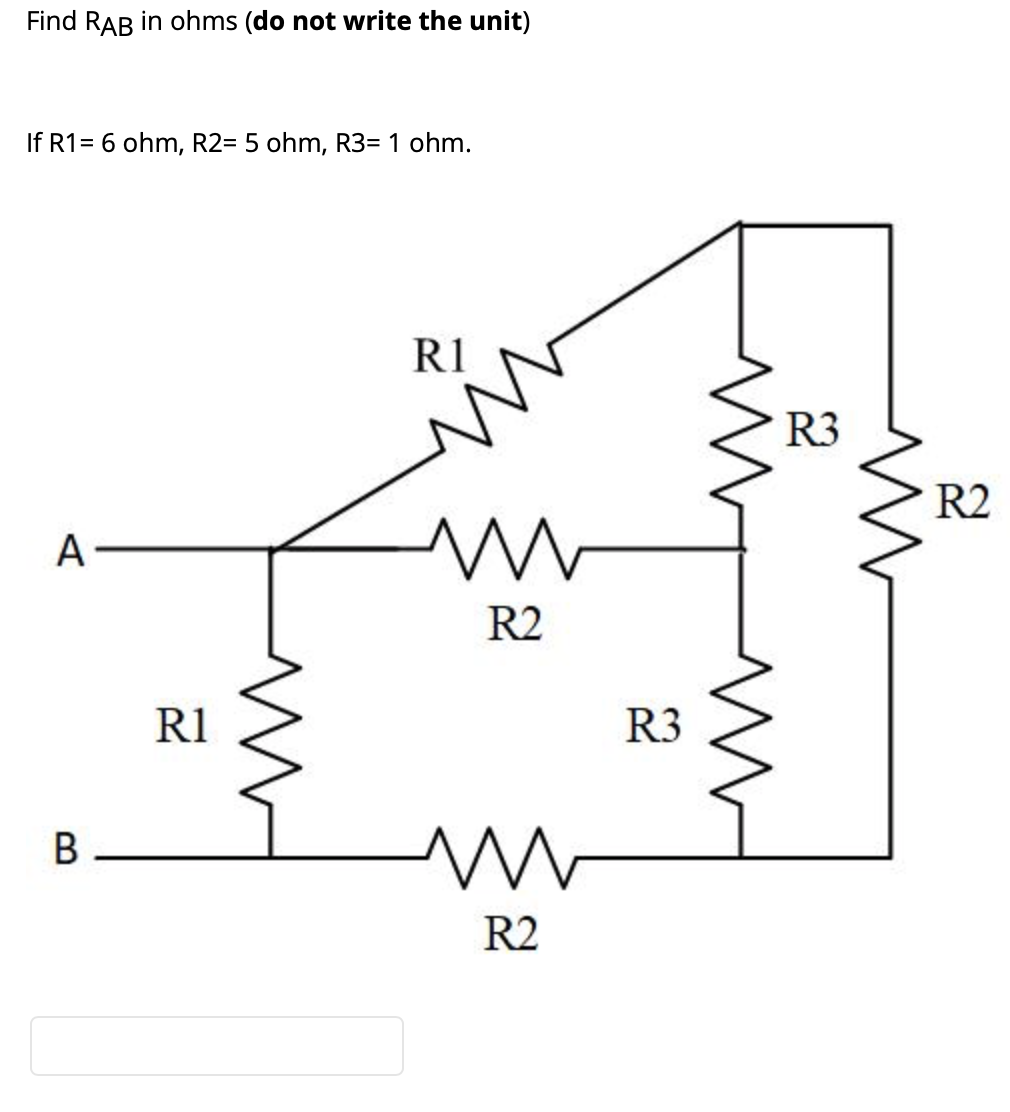 Solved Find RAB in ohms (do not write the unit) If R1= 6 | Chegg.com
