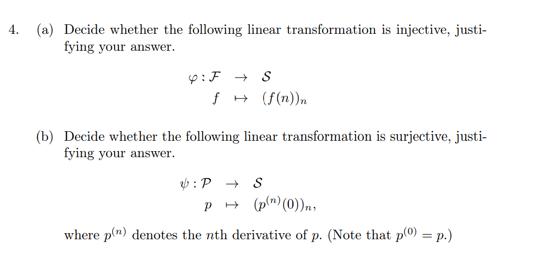 Solved 4. (a) Decide whether the following linear | Chegg.com