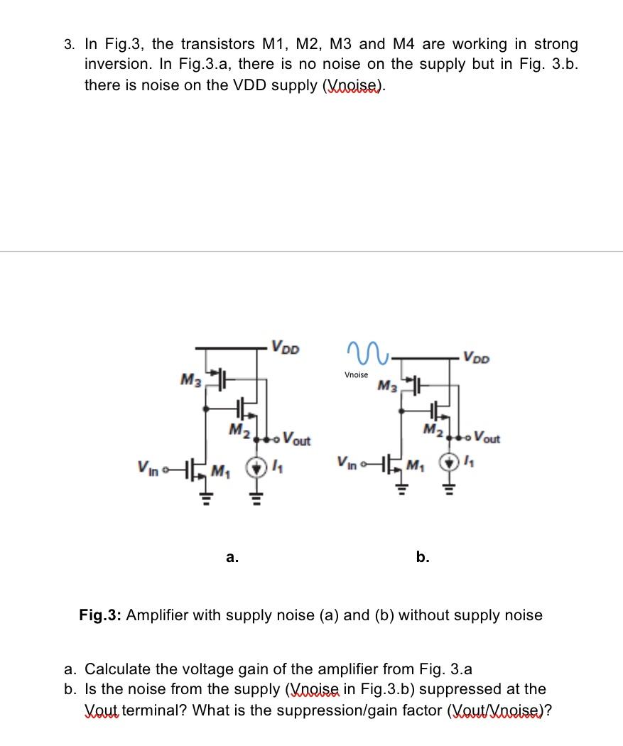 3. In Fig.3, the transistors M1, M2, M3 and M4 are | Chegg.com