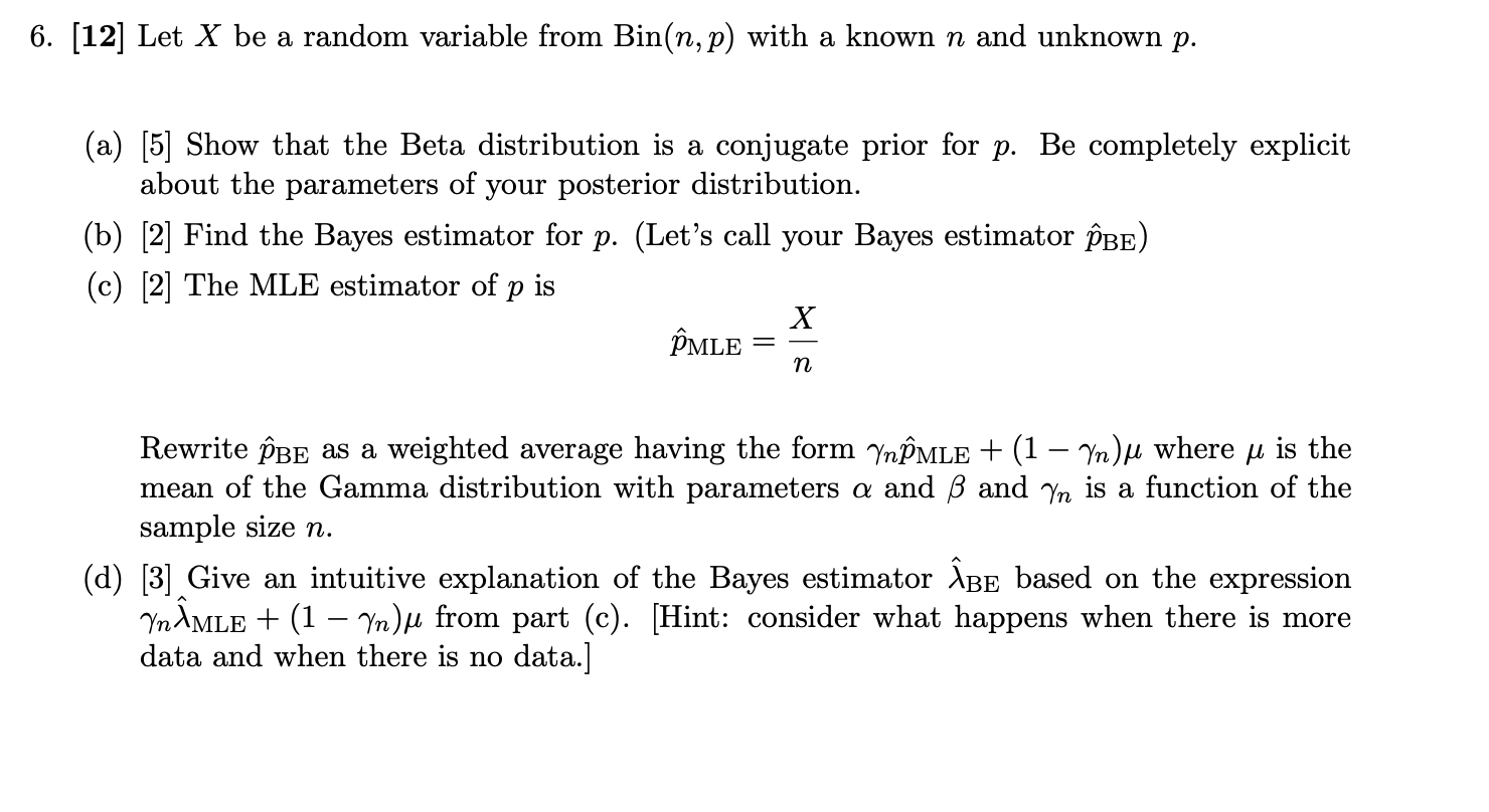 6 12 Let X Be A Random Variable From Binn P 1417
