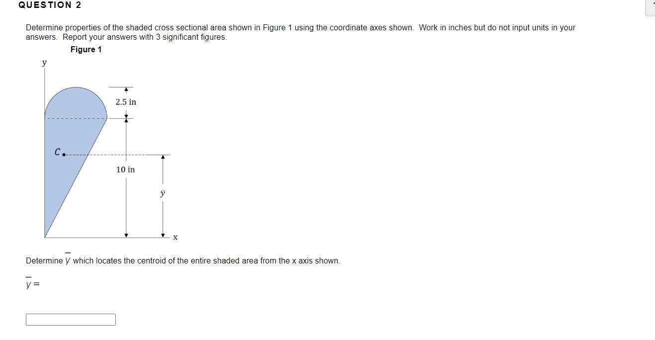 Solved QUESTION 2 Determine properties of the shaded cross | Chegg.com