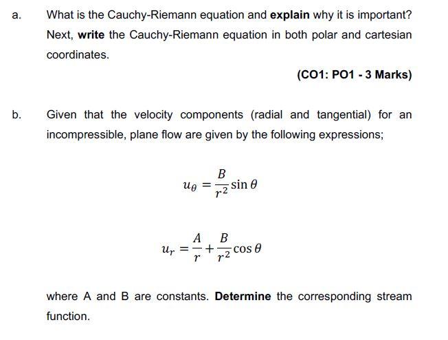 Solved What is the Cauchy-Riemann equation and explain why | Chegg.com