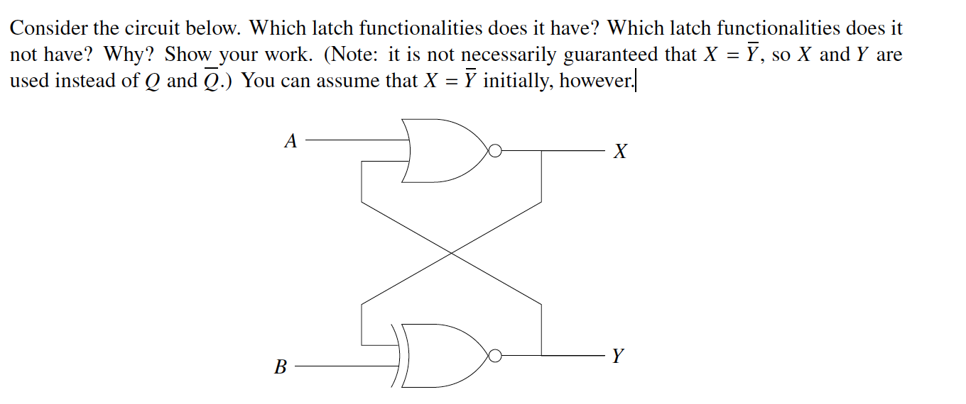 Solved Consider the circuit below. Which latch | Chegg.com