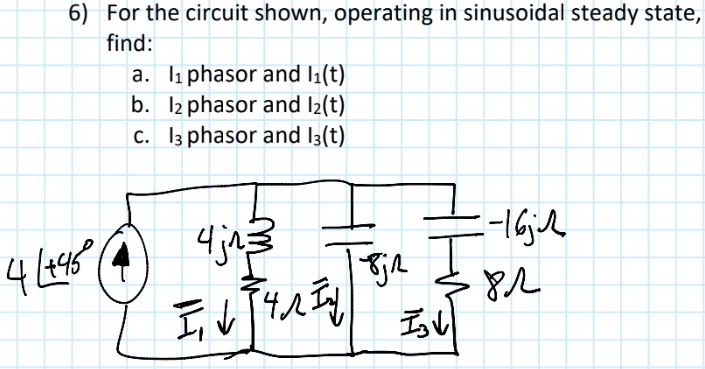 Solved 6) For the circuit shown, operating in sinusoidal | Chegg.com