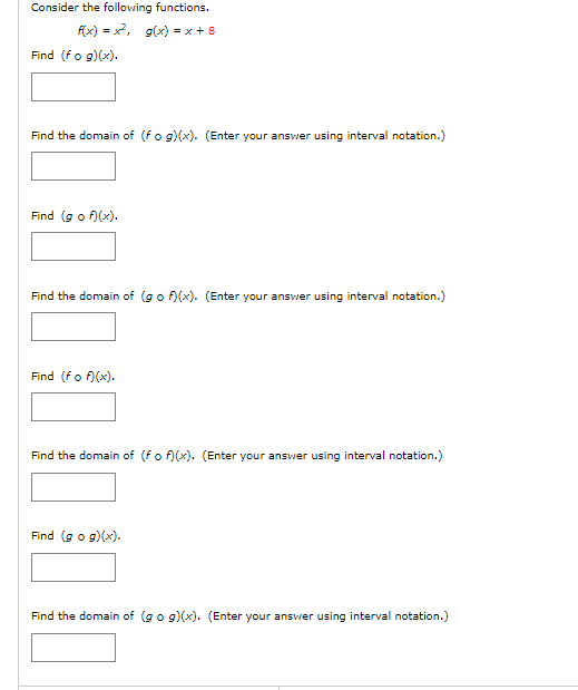 Solved Consider the following functions. F(x) = x2, 9(x) = | Chegg.com