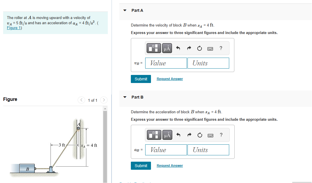 Solved The roller at A is moving upward with a velocity of | Chegg.com