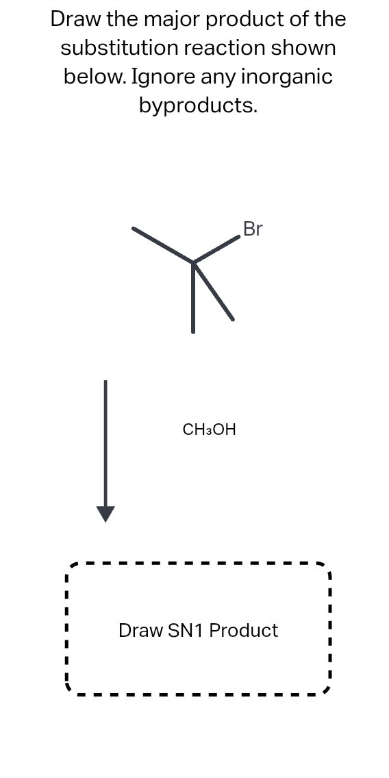 Solved Draw the major product of the substitution reaction | Chegg.com