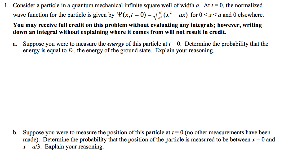 Solved 1. Consider a particle in a quantum mechanical | Chegg.com Solved 1. Consider a particle in a quantum mechanical | Chegg.com