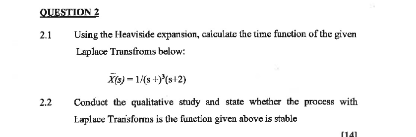 Solved QUESTION 2 2.1 Using the Heaviside expansion, | Chegg.com