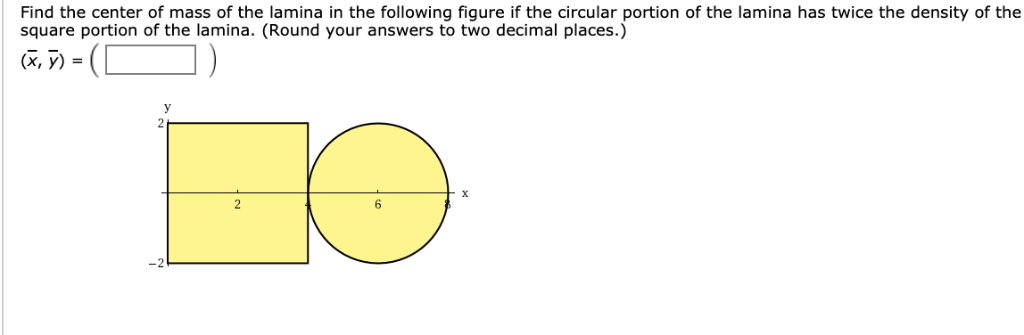 Solved Find the center of mass of the lamina in the | Chegg.com