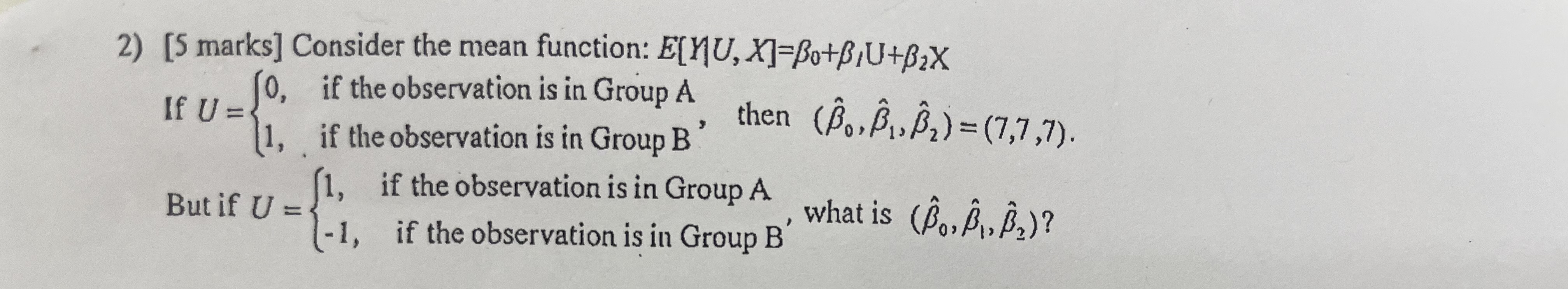 Solved [5 marks] Consider the mean function: | Chegg.com