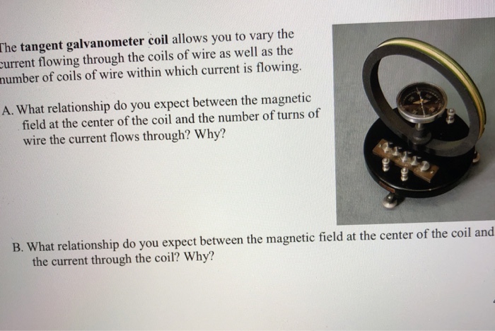 Solved The tangent galvanometer coil allows you to vary the | Chegg.com