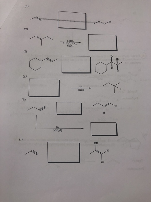 Solved 3 Fill in the boxes below with the correct reagent, | Chegg.com