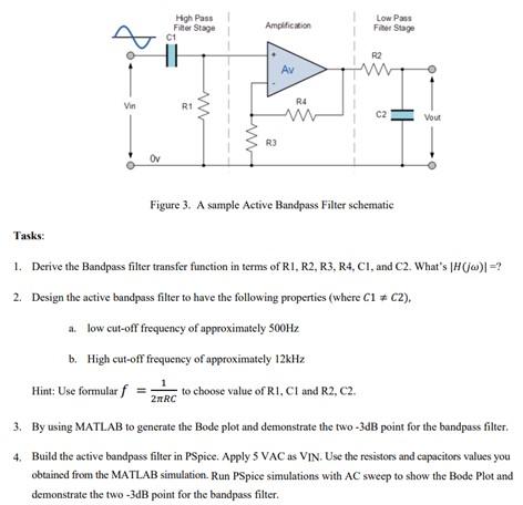 Solved Figure 3. A sample Active Bandpass Filter schematic | Chegg.com