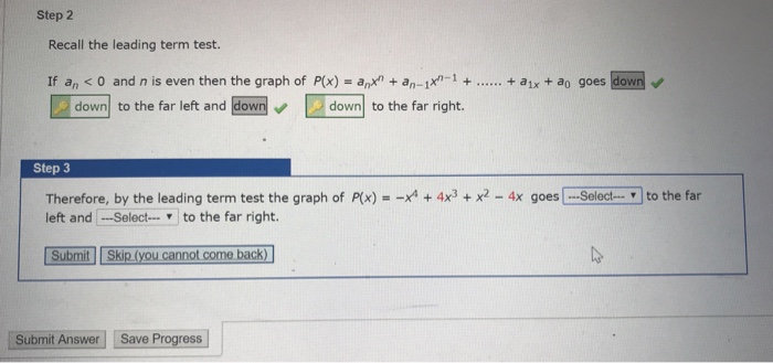 Solved Step 2 Recall the leading term test. If an