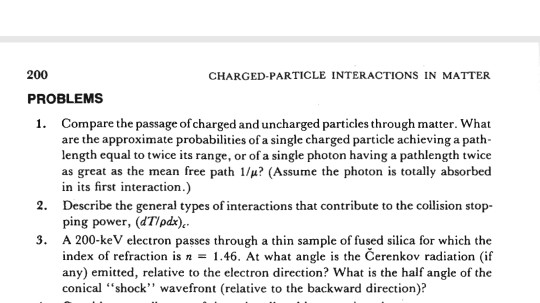Solved 200 CHARGED-PARTICLE INTERACTIONS IN MATTER PROBLEMS | Chegg.com