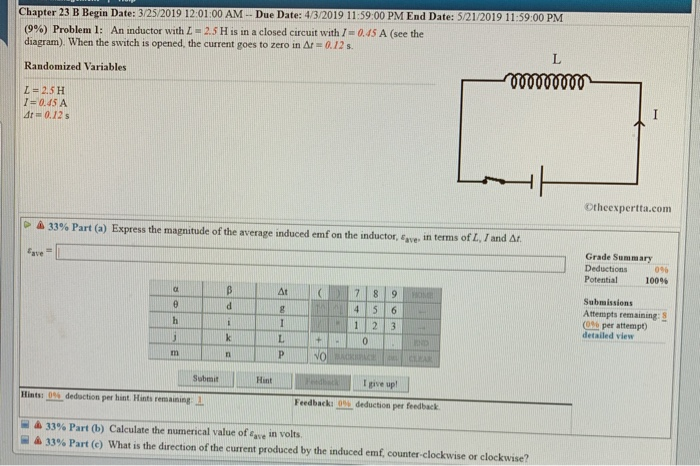 Chapter 23 B Begin Date: 3/25/2019 12:01:0 00 AM- Due | Chegg.com