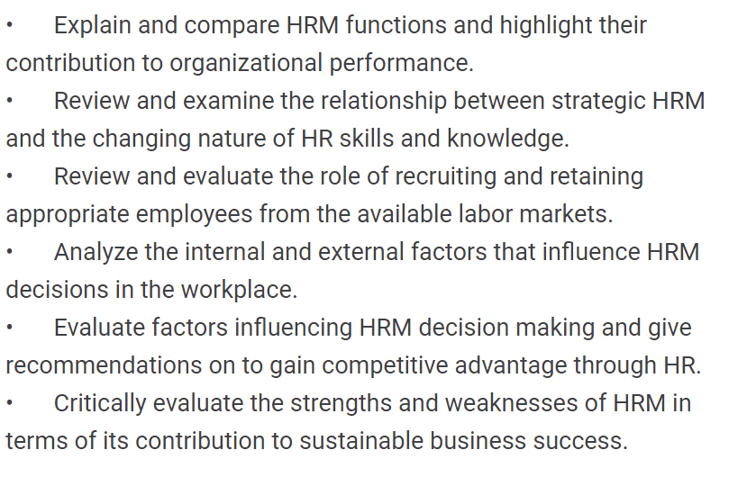 Solved , ﻿Explain and compare HRM functions and highlight | Chegg.com