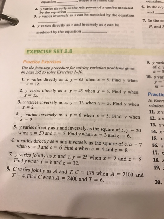 Solved Use The Four Step Procedure For Solving Variation