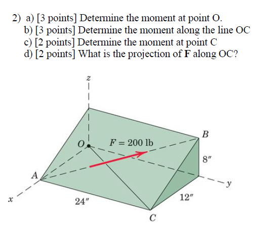 Solved 2) a) [3 points] Determine the moment at | Chegg.com