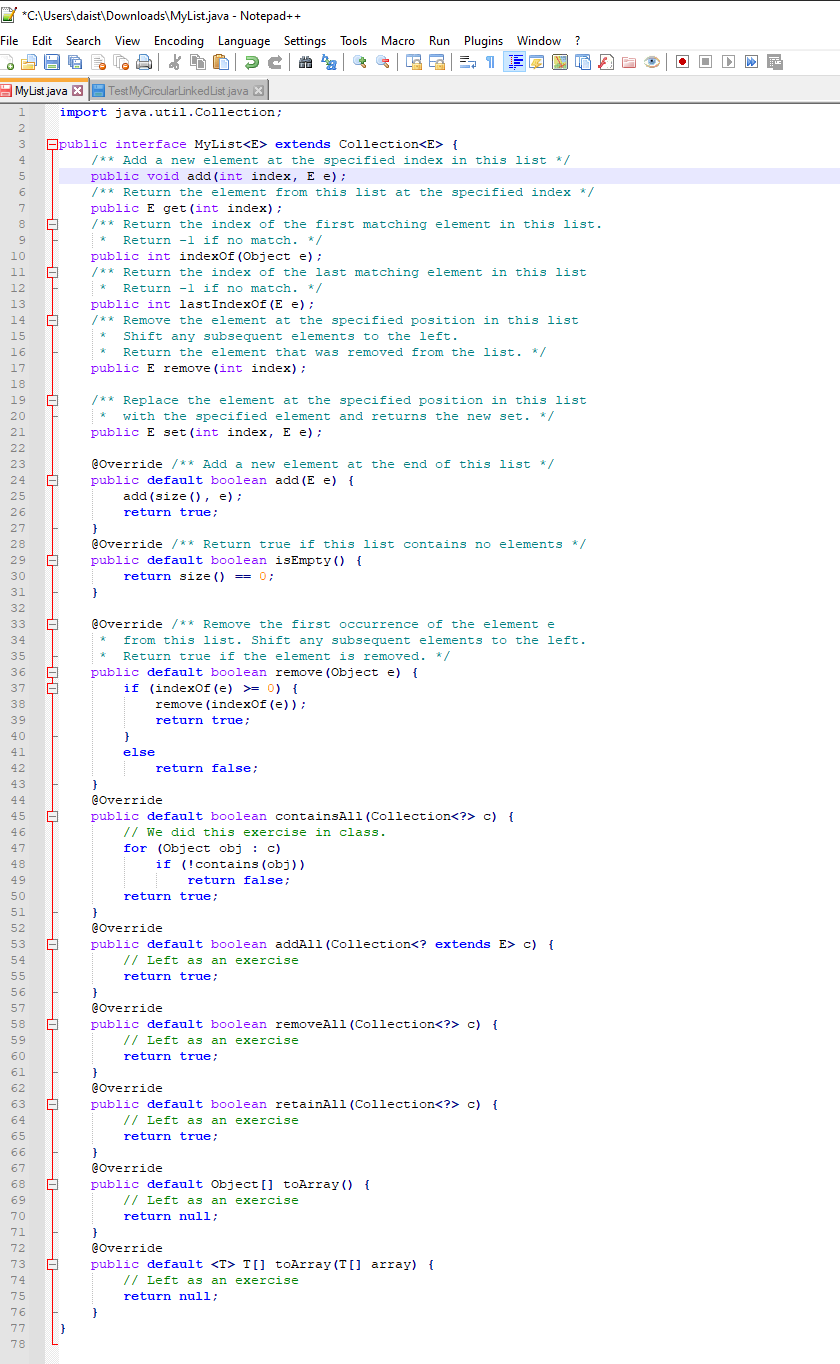 Solved MyList.java - also provided as Listing 24.1 in our | Chegg.com