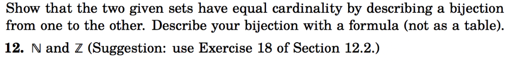 Solved Show that the two given sets have equal cardinality | Chegg.com