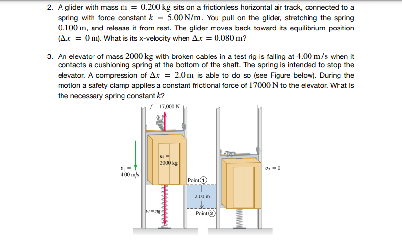 Solved 2. A glider with mass m=0.200 kg sits on a | Chegg.com