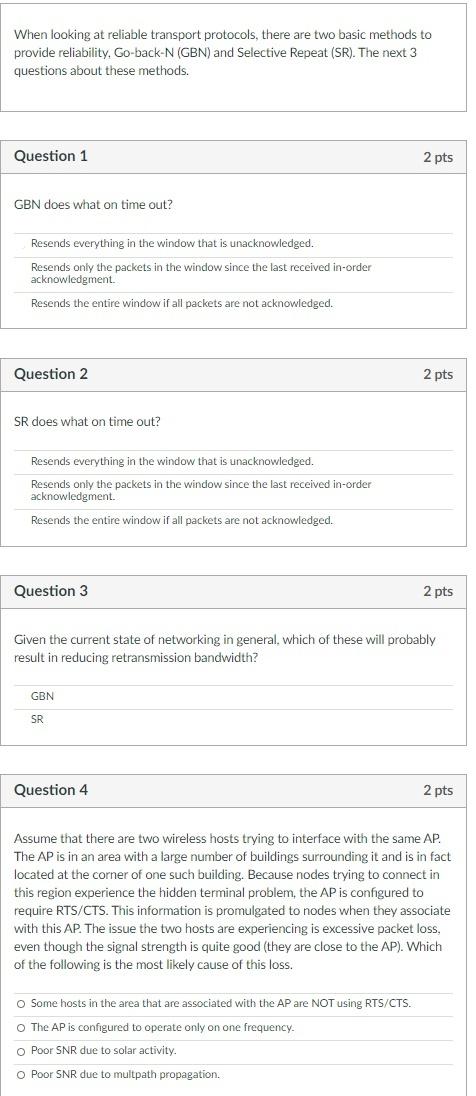 Solved When looking at reliable transport protocols, there | Chegg.com