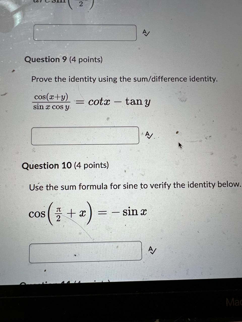Solved Prove the identity using the sum/difference identity. | Chegg.com